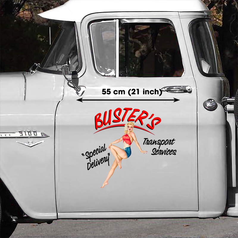 Pack 2 Of Large Custom Old School Hot Rod Pin Up Girl Stickers – Mionir